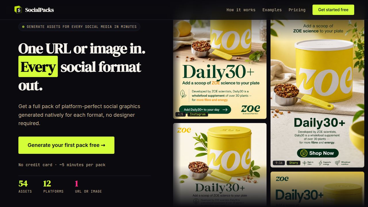 SocialPacks — AI Social Media Image Generator for Every Platform
